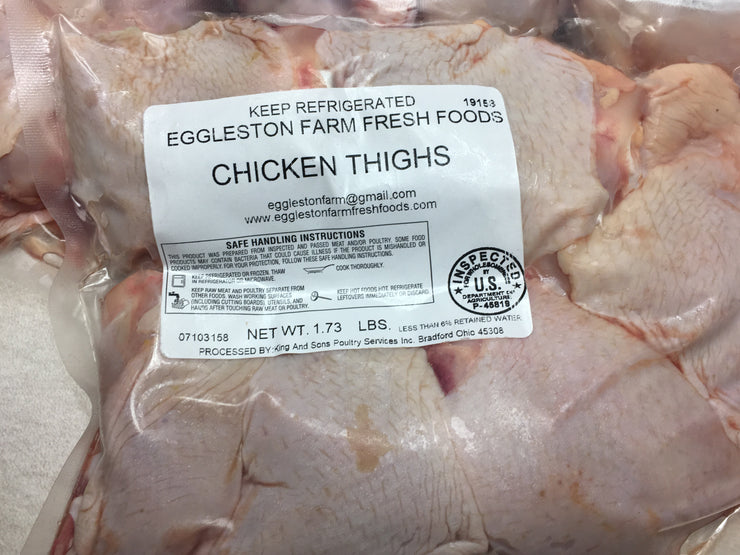 Pasture Raised, Non GMO, Chickens Thighs Large 4pk, Bone-In and Skin on ...